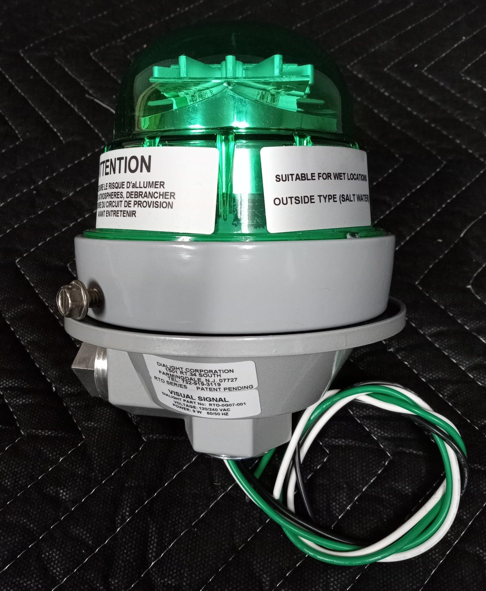 (FX116) Dialight Visual Signal, Green LED, Single Fixture, 120/240V, R ...